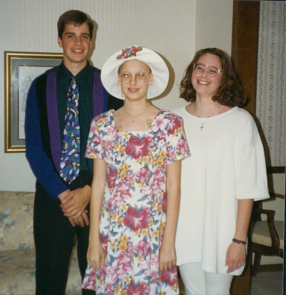 4. June 1994 – 8th grade graduation picture with siblings – Leukemiagirl